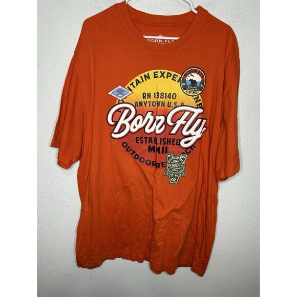 Born Fly | Shirts | Born Fly Mens Graphic Logo Orange Short Sleeve T ...